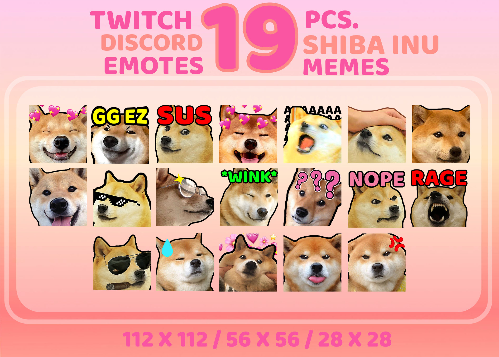 Dog Emotes Shiba Inu Emotes for Twitch Discord and Youtube - Etsy Canada