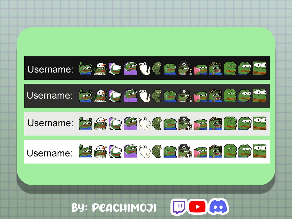 65 Pepega & Kermit Twitch Emotes Pack Cute Frog Emotes Pepe - Etsy Canada