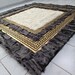 Handmade Sheepskin Patchwork Rug: Gray-gold Wool Leather Area Rug - Etsy