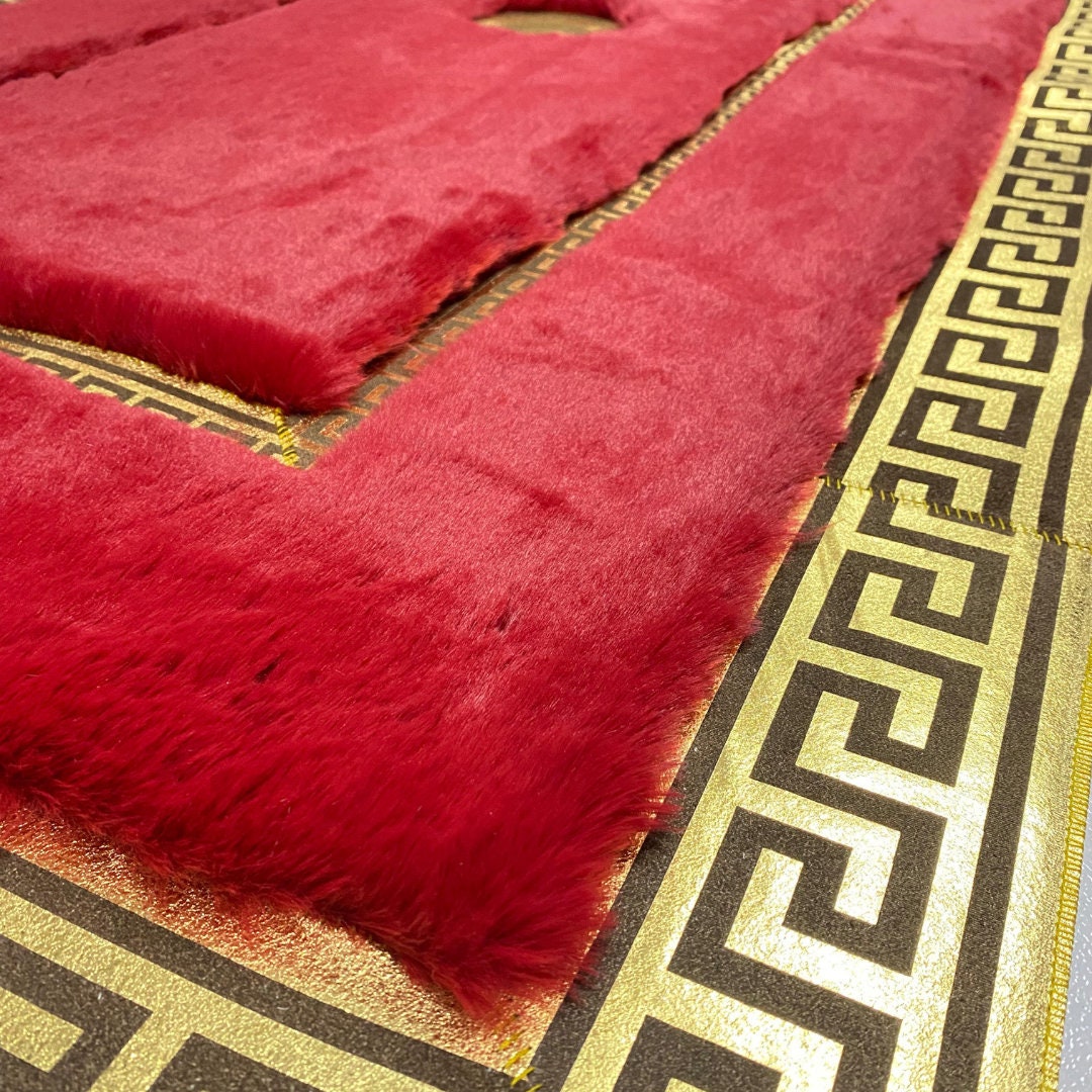 Luxury Red Faux Fur Rug: Plush Shaggy Carpet, Handmade Area Rug - Etsy