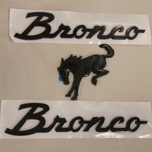 Bronco Emblem Kit 2 Bronco Script Emblems & 1 Bucking Bronco Emblem All ...