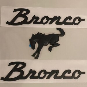 Bronco Emblem Kit 2 Bronco Script Emblems & 1 Bucking Bronco Emblem All ...