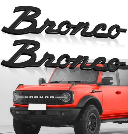 Bronco Emblem Kit 2 Bronco Script Emblems & 1 Bucking Bronco Emblem All ...
