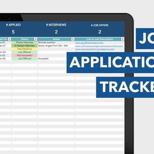 Job Search Tracker Excel Spreadsheet Template | Etsy
