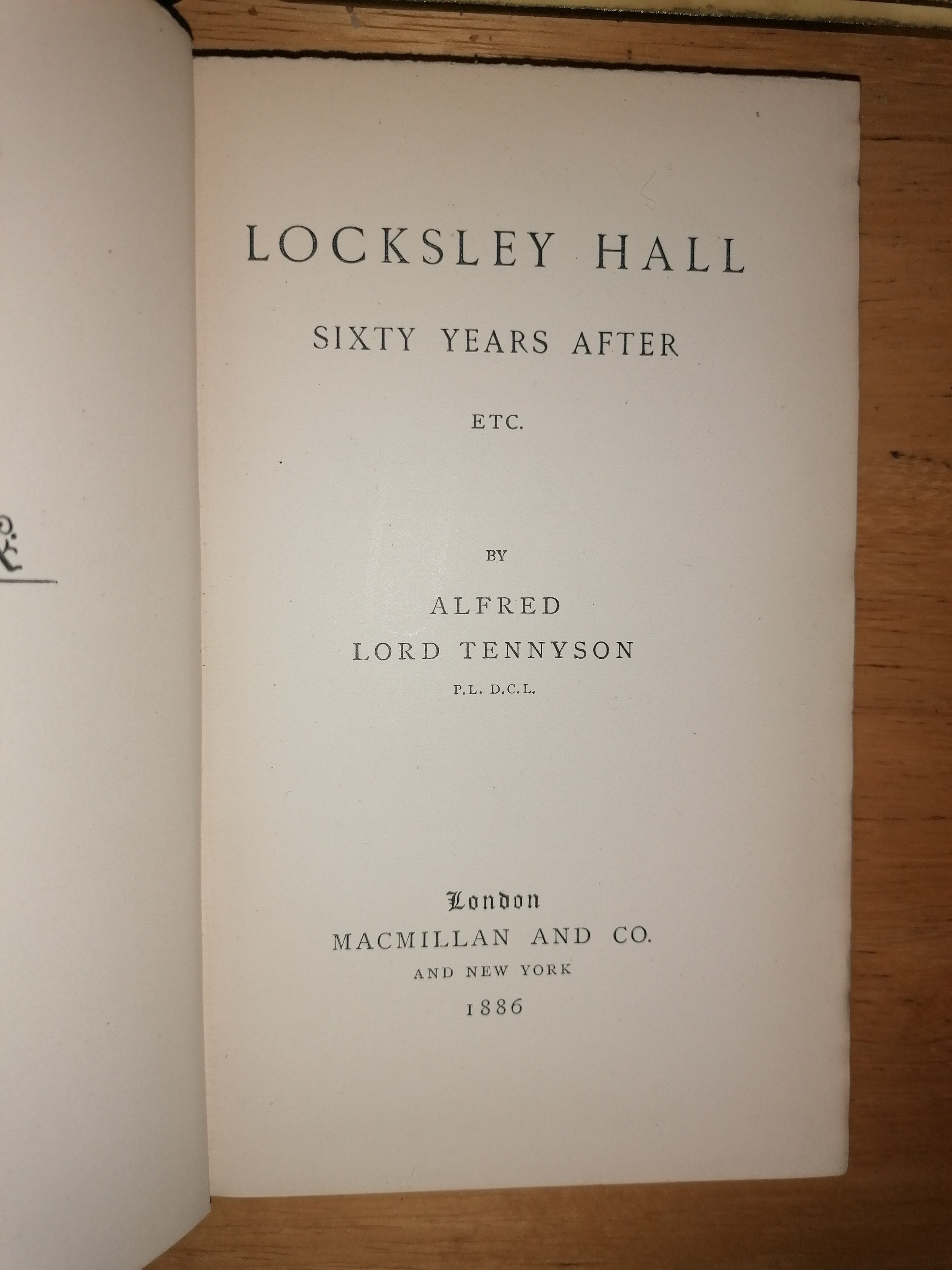 Locksley Hall Sixty Years After Etc. by Alfred Lord Tennyson 1st ...