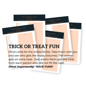 Halloween Hunt Game Use This Game Sheet to Record Halloween - Etsy