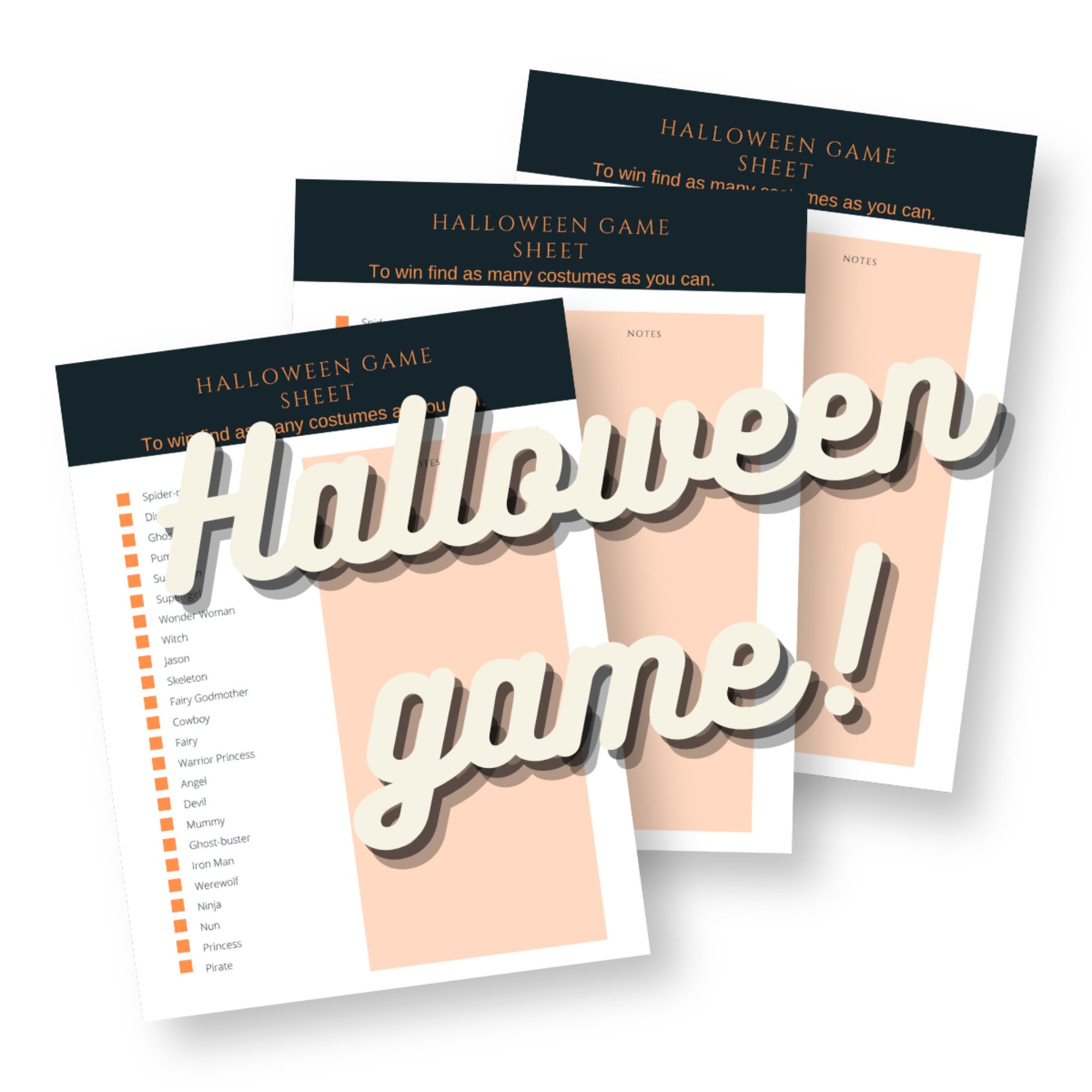 Halloween Hunt Game Use This Game Sheet to Record Halloween - Etsy