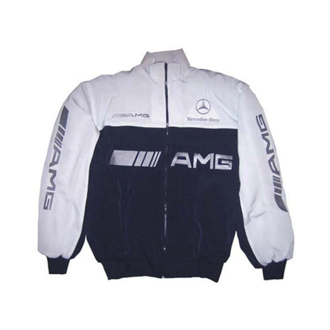 Mercedes Benz AMG Racing Jacket White and Blue NASCAR - Etsy