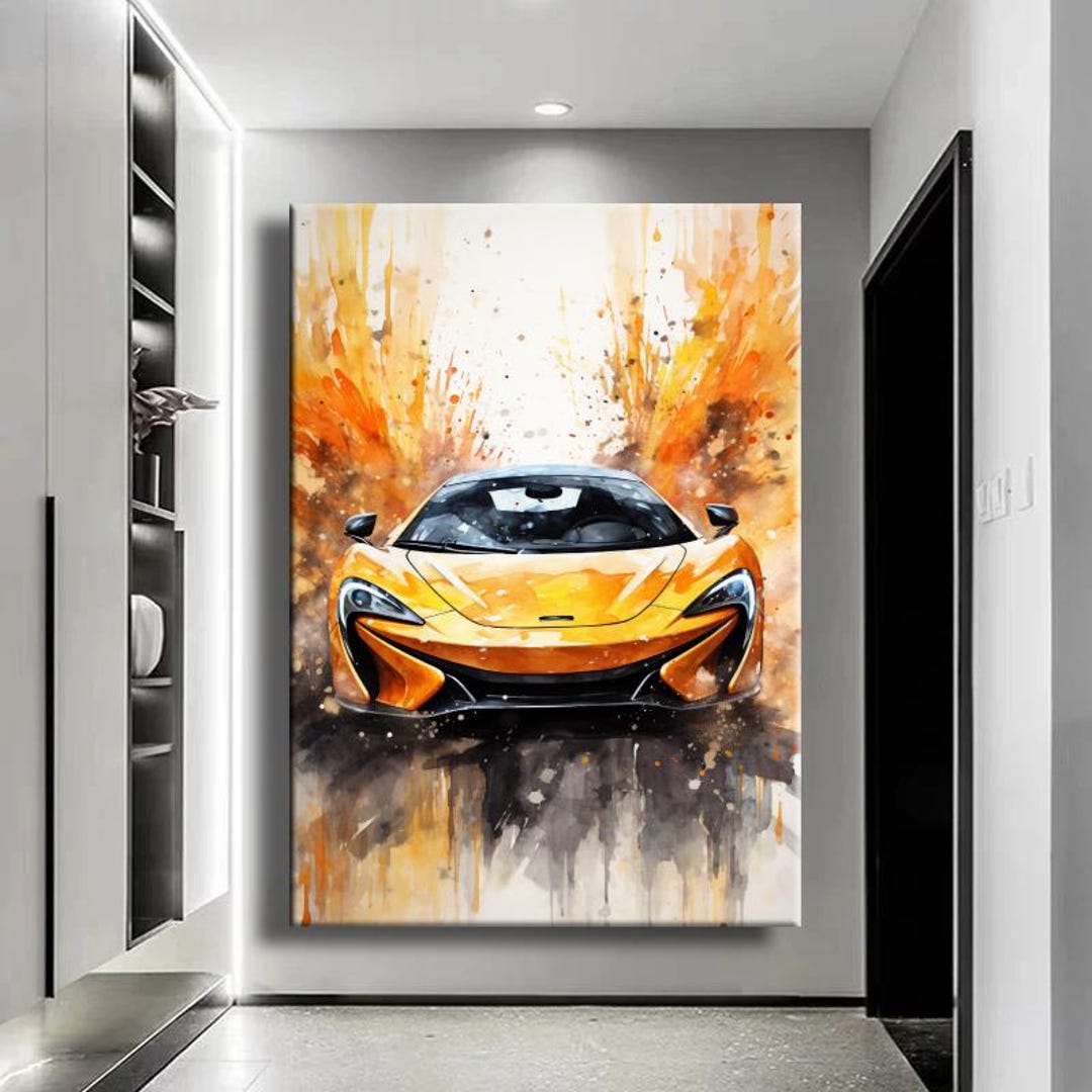 Sport Car Art Canvas Printed Canvas Wall Art, Modern Graffiti Canvas ...
