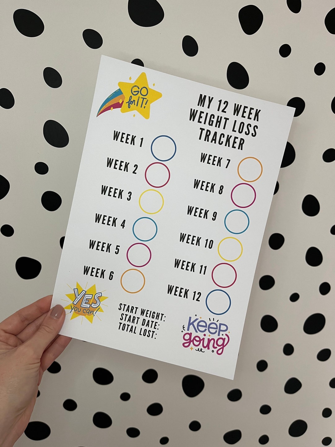 12 Week Weight Loss Tracker With Optional Magnets for Displaying ...