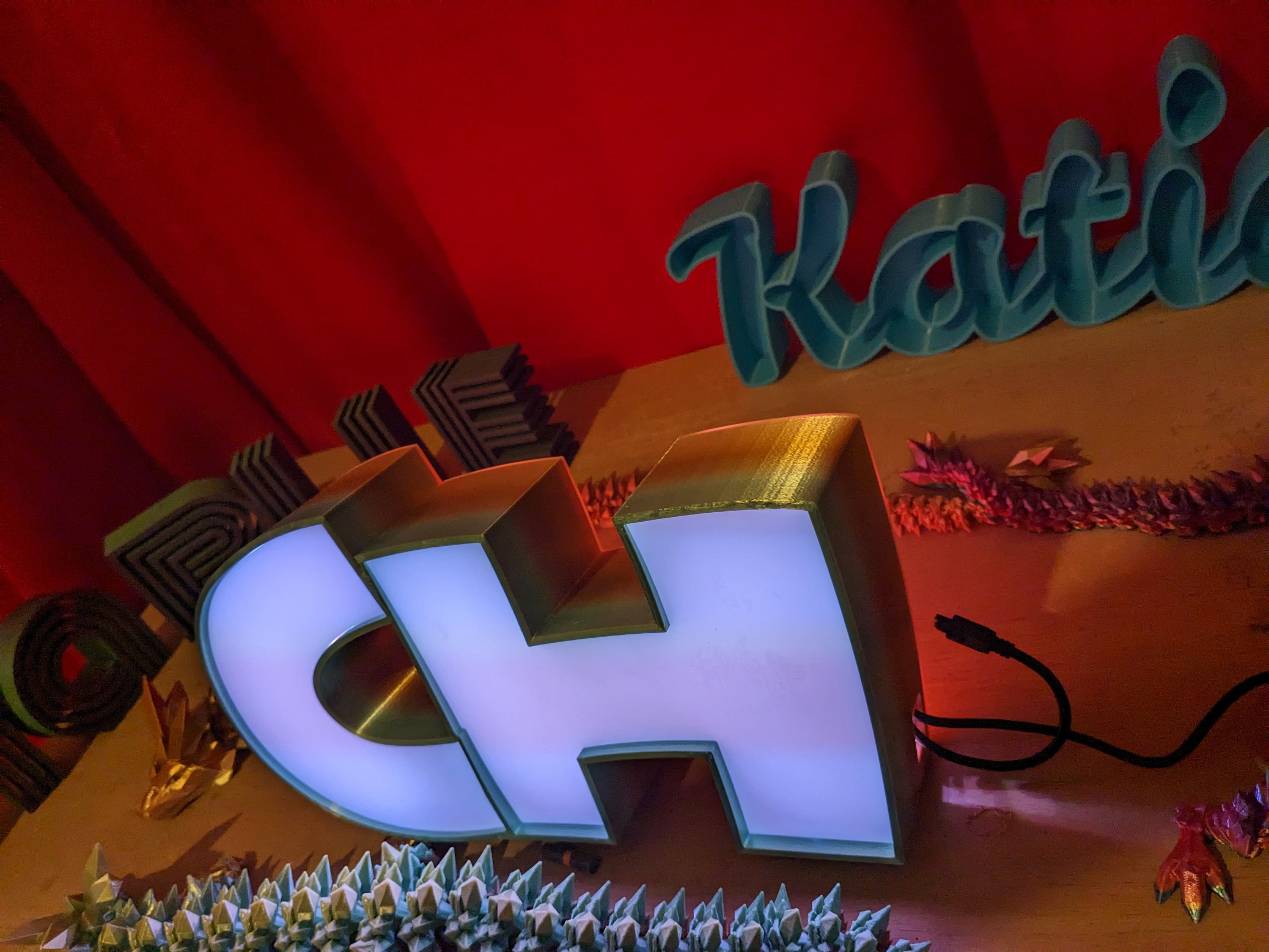 3D Printed Multi Coloured Letters With Led Lights - Etsy