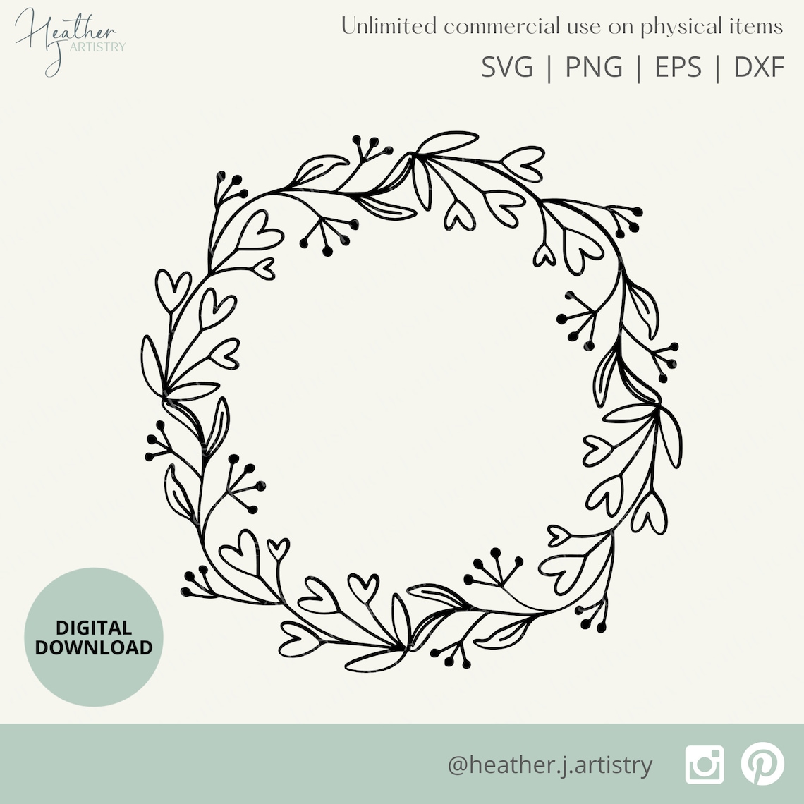 Heart Wreath SVG SVG for Flowers-spring Wreath-floral Wreath - Etsy