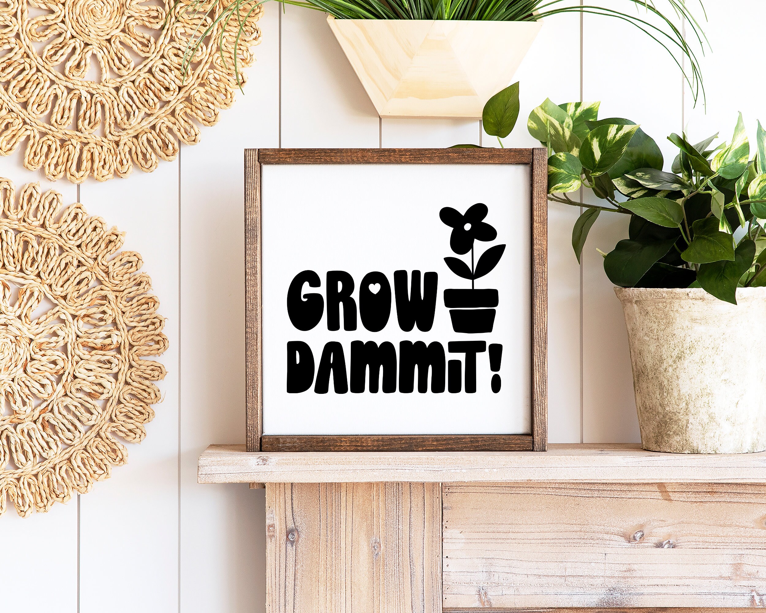 Grow Dammit SVG Digital Download Eps Dxf Png Funny Plant | Etsy