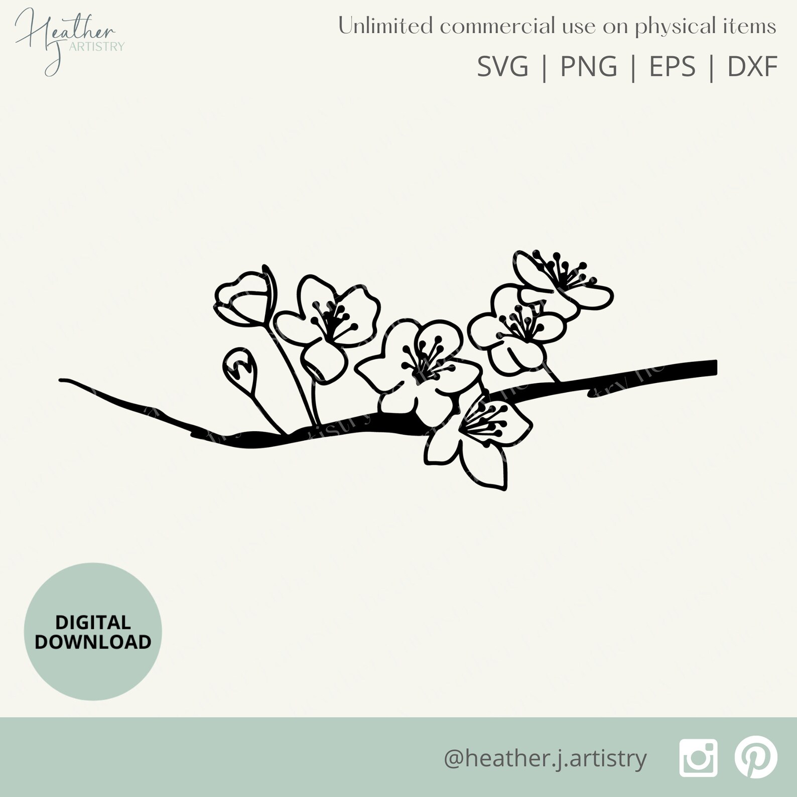 Cherry Blossom SVG Blossom SVG Bloom SVG Branch Svg Spring Svg Spring ...