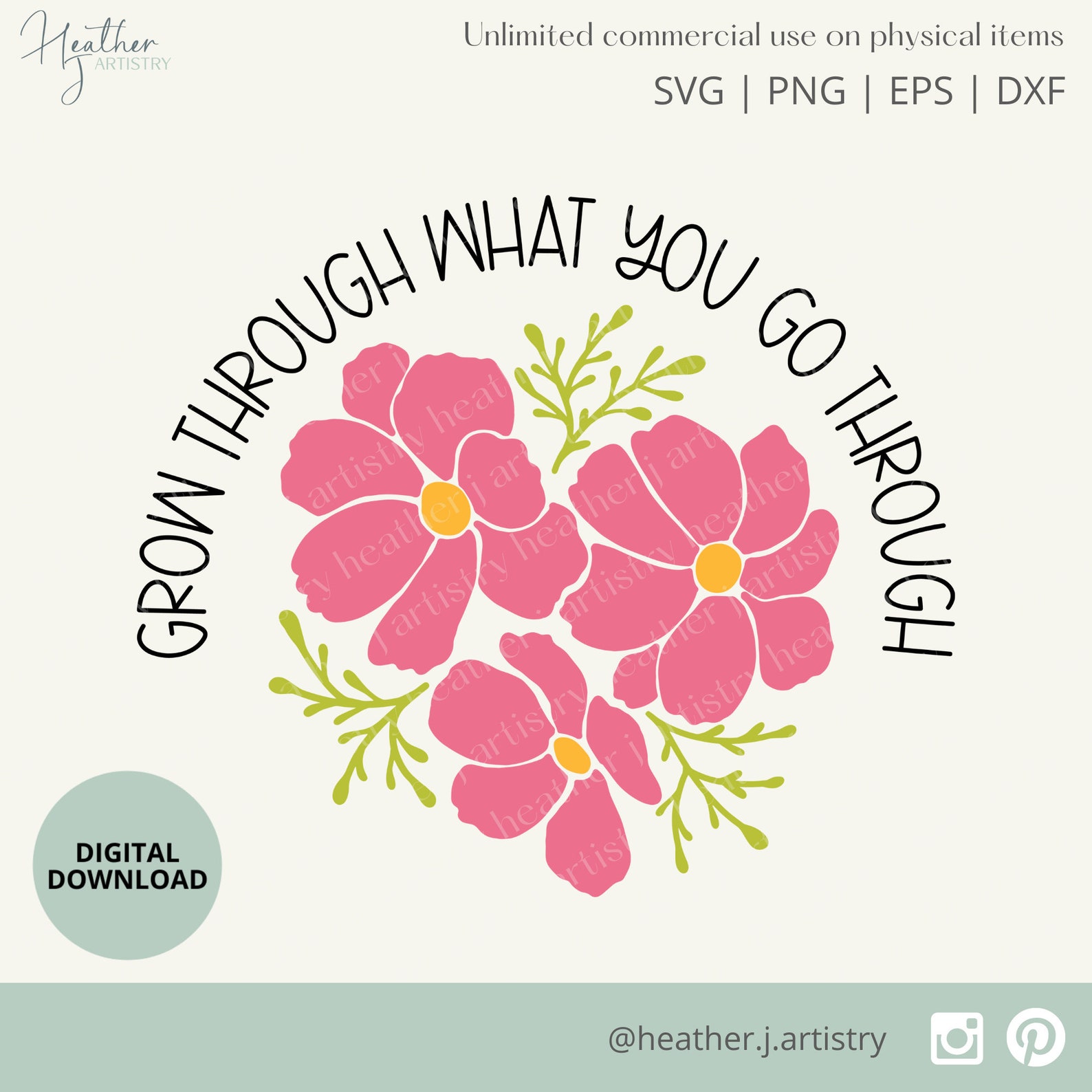 Grow Through What You Go Through SVG Png Inspirational Svg - Etsy