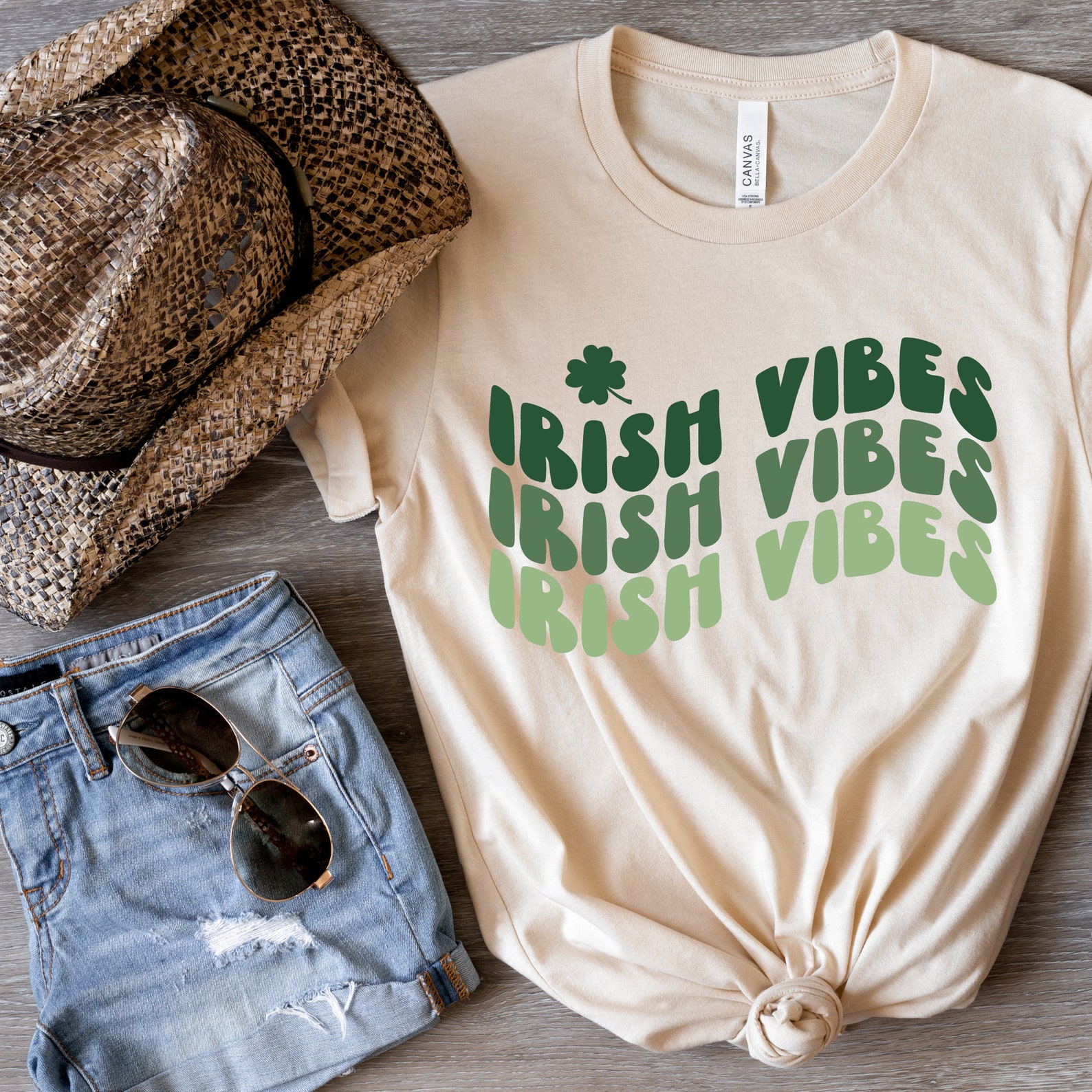 Irish Vibes Retro SVG Cut File St Patricks Day Hippie Seventies Style ...