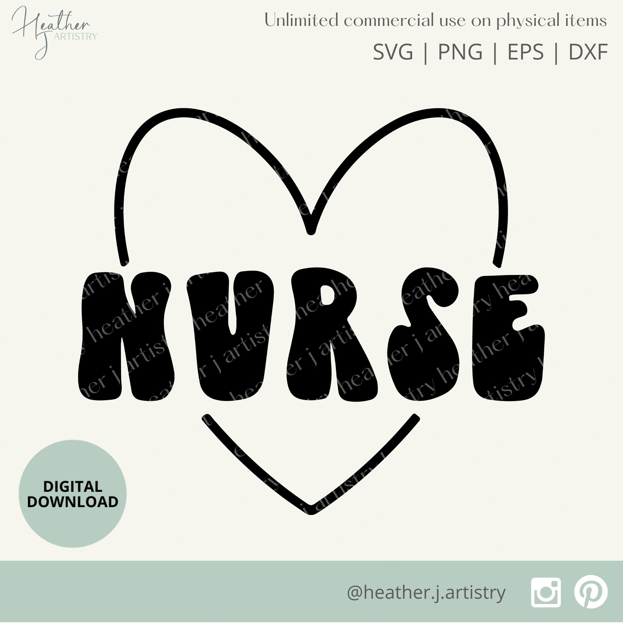 Nurse Heart SVG Cricut Cut File Digital Download Epsdxfpng - Etsy