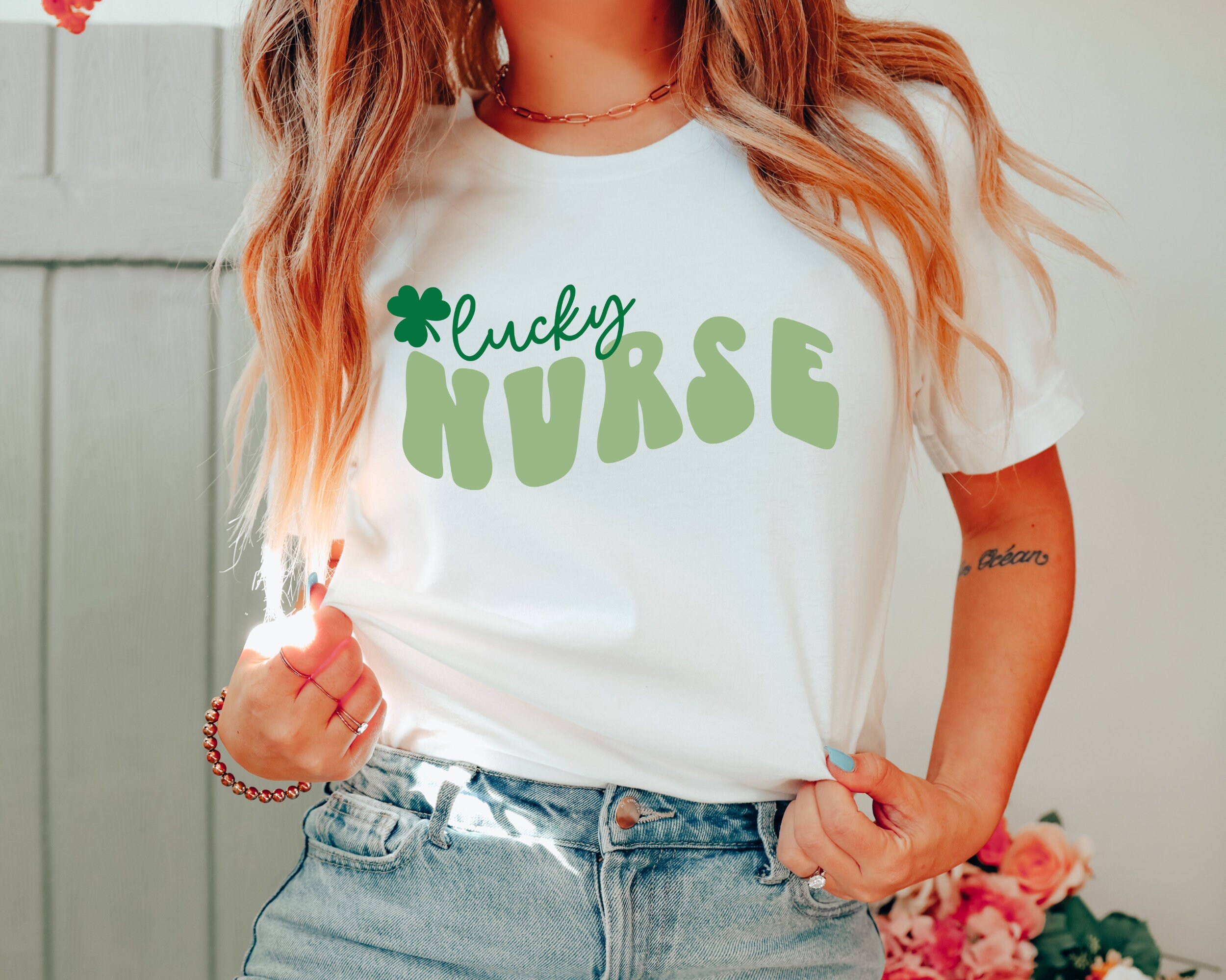 Lucky Nurse SVG Cut File, Png, Eps, Dxf-lucky Nurse Svg, Clover Svg ...
