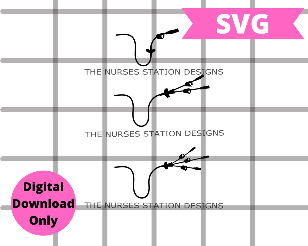Curved PICC Line Svgs - Etsy