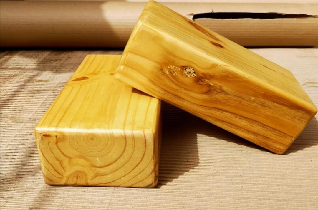 Wooden Yoga Blocks Set of Two Yoga Block Set Wooden Blocks - Etsy