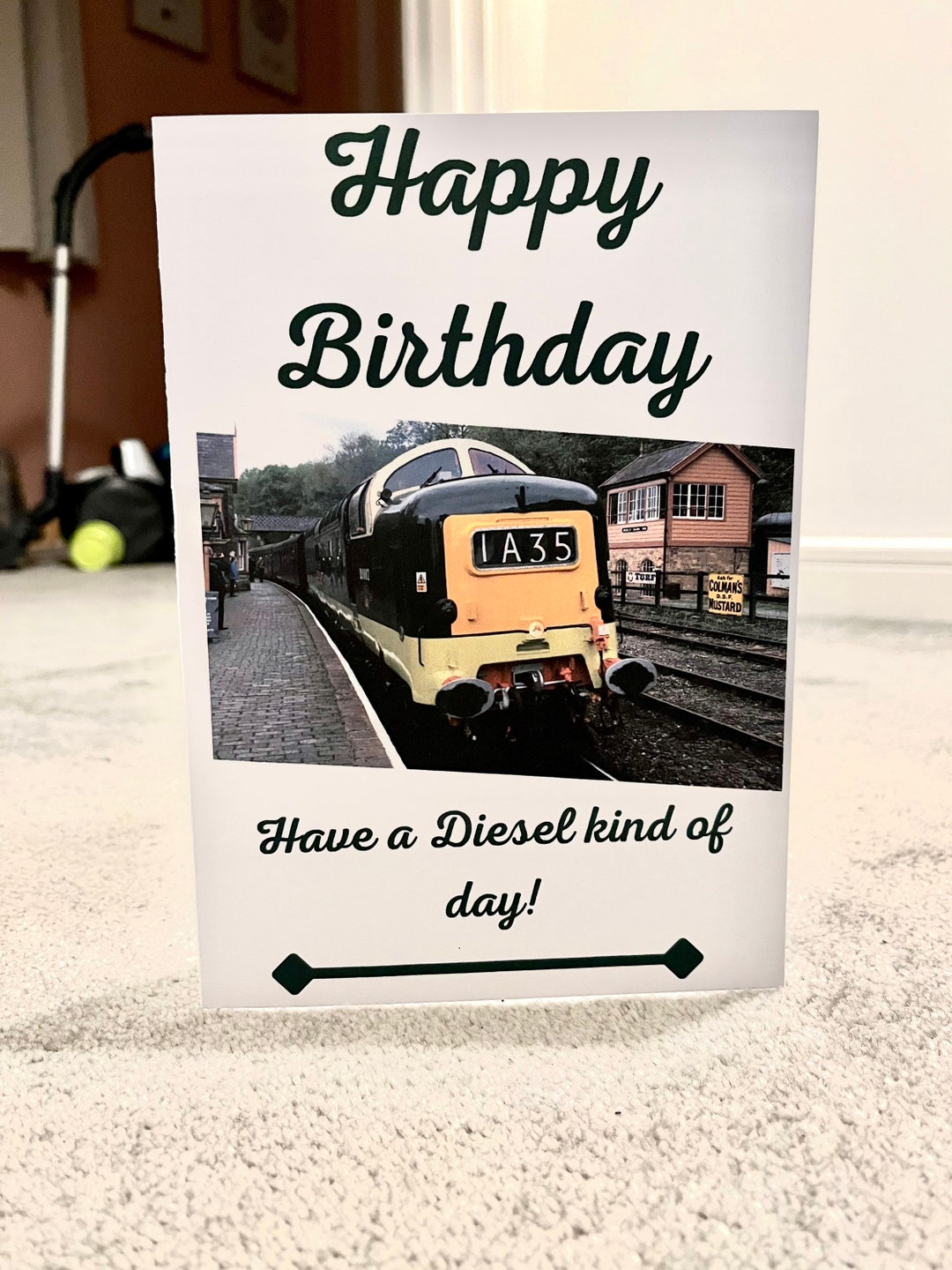 Classic DELTIC Diesel Train Birthday Card Hand Made A5 Birthday Card ...