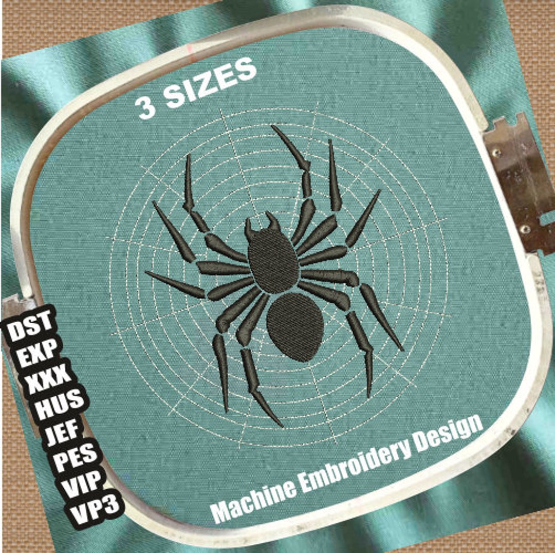 Spider Embroidery Design | Spiderweb DST File | Spider and Web PES File ...