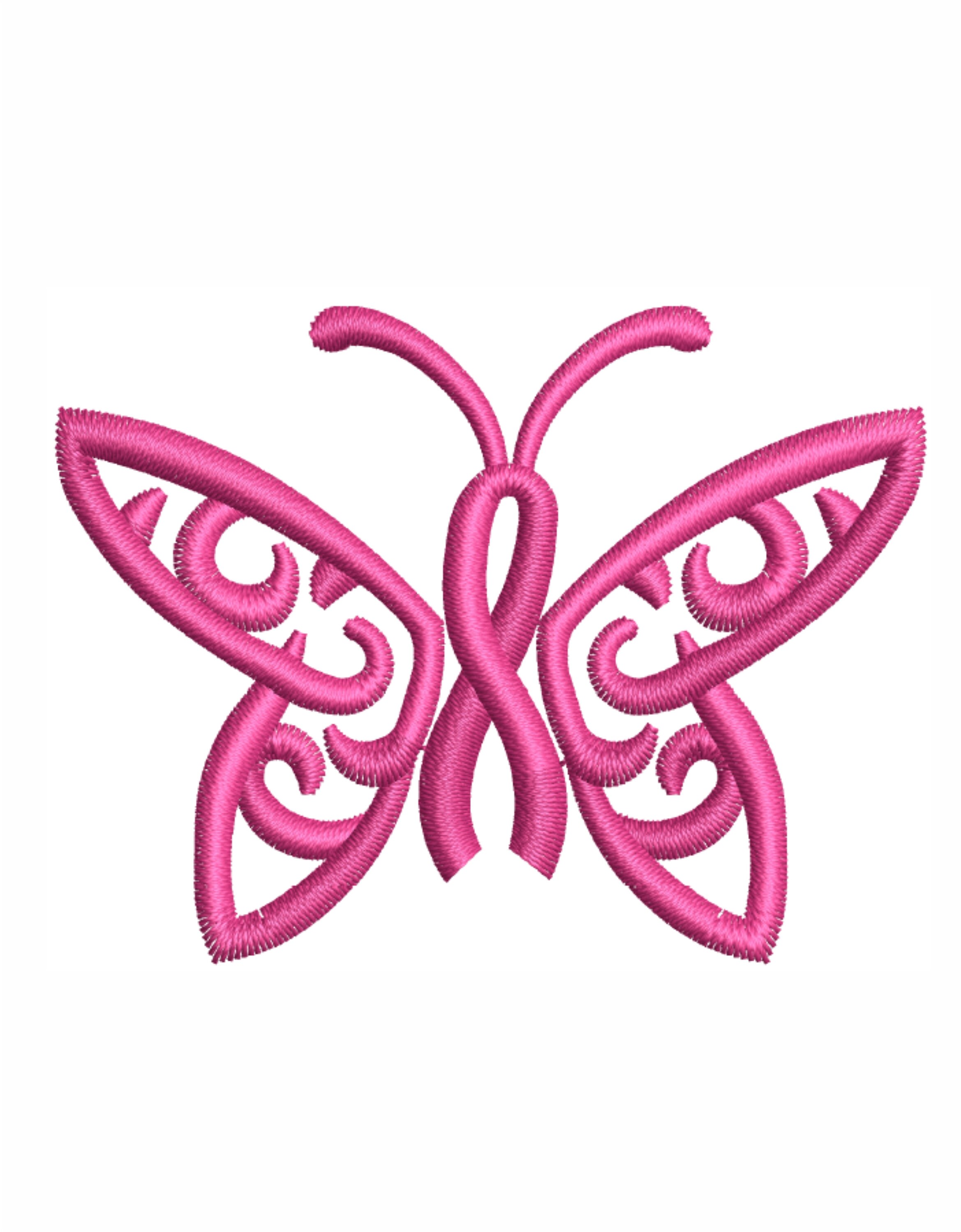 Butterfly Machine Embroidery Design Ribbon Cancer Embroidery - Etsy