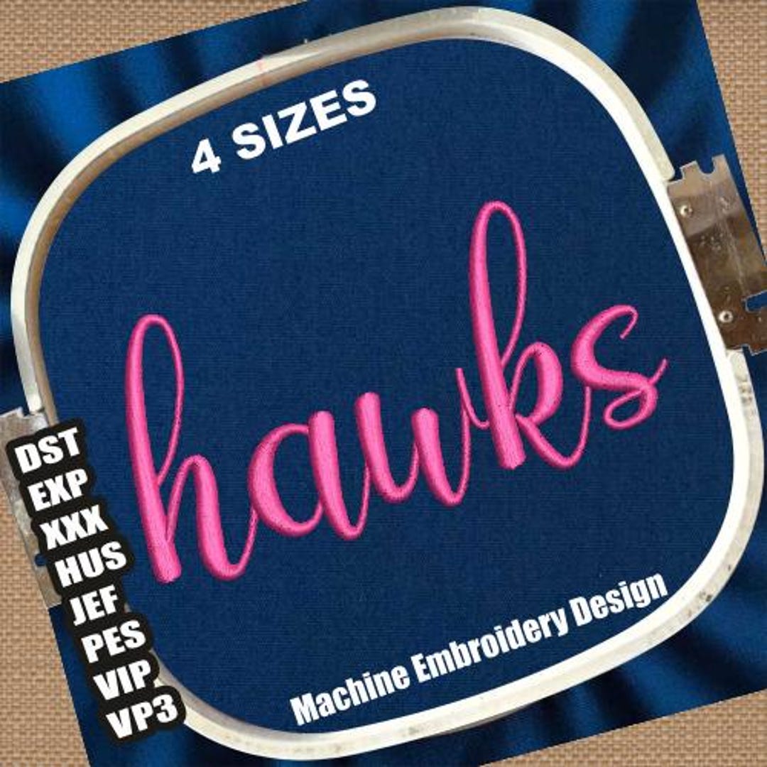 Hawks Machine Embroidery Designs | Hawks Letters Embroidery Patterns ...