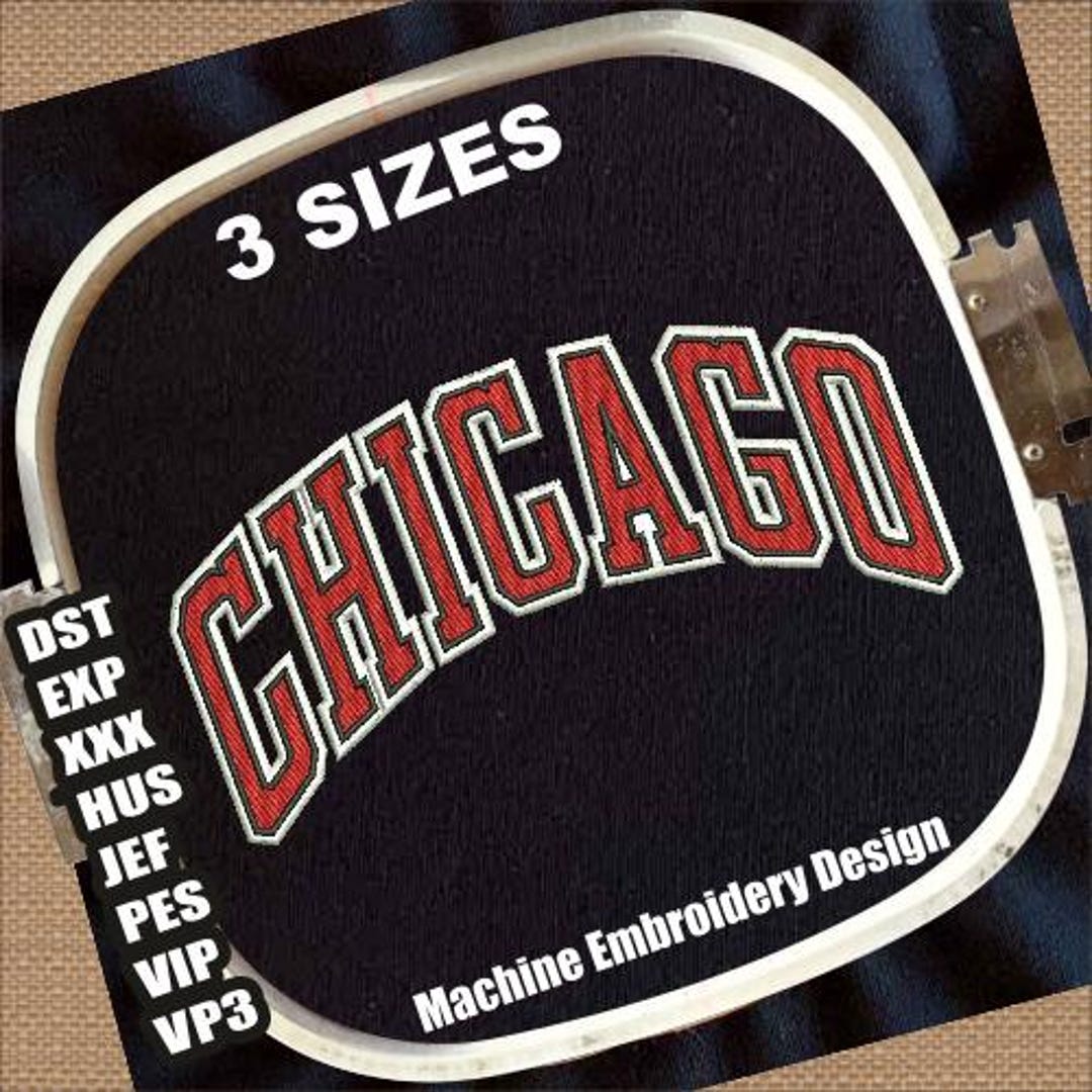 Chicago Varsity Letter Machine Embroidery Designs | Chicago Arched ...
