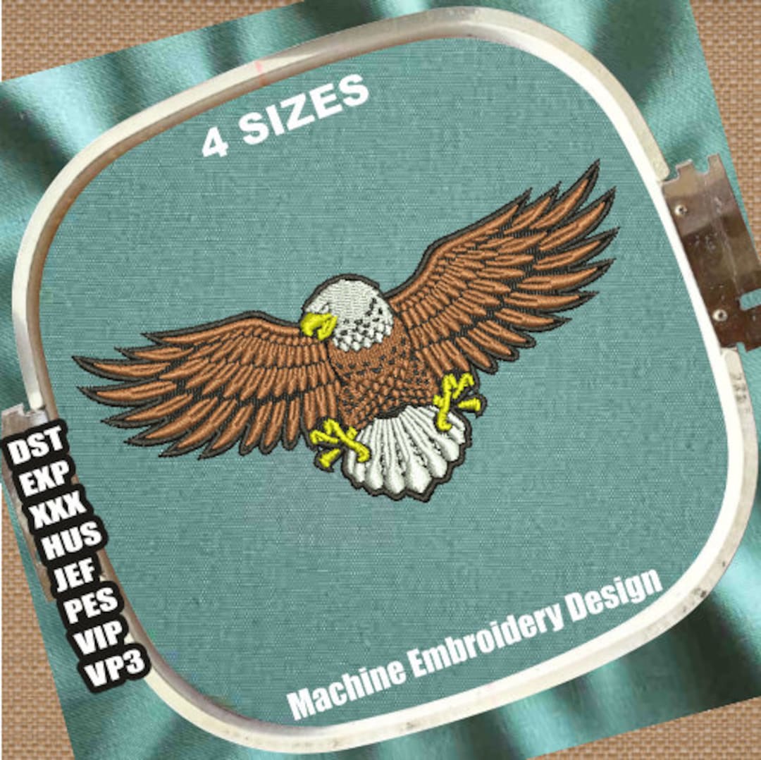 American Eagle Embroidery Design | USA Eagle Dst File | Bald Eagle Pes ...