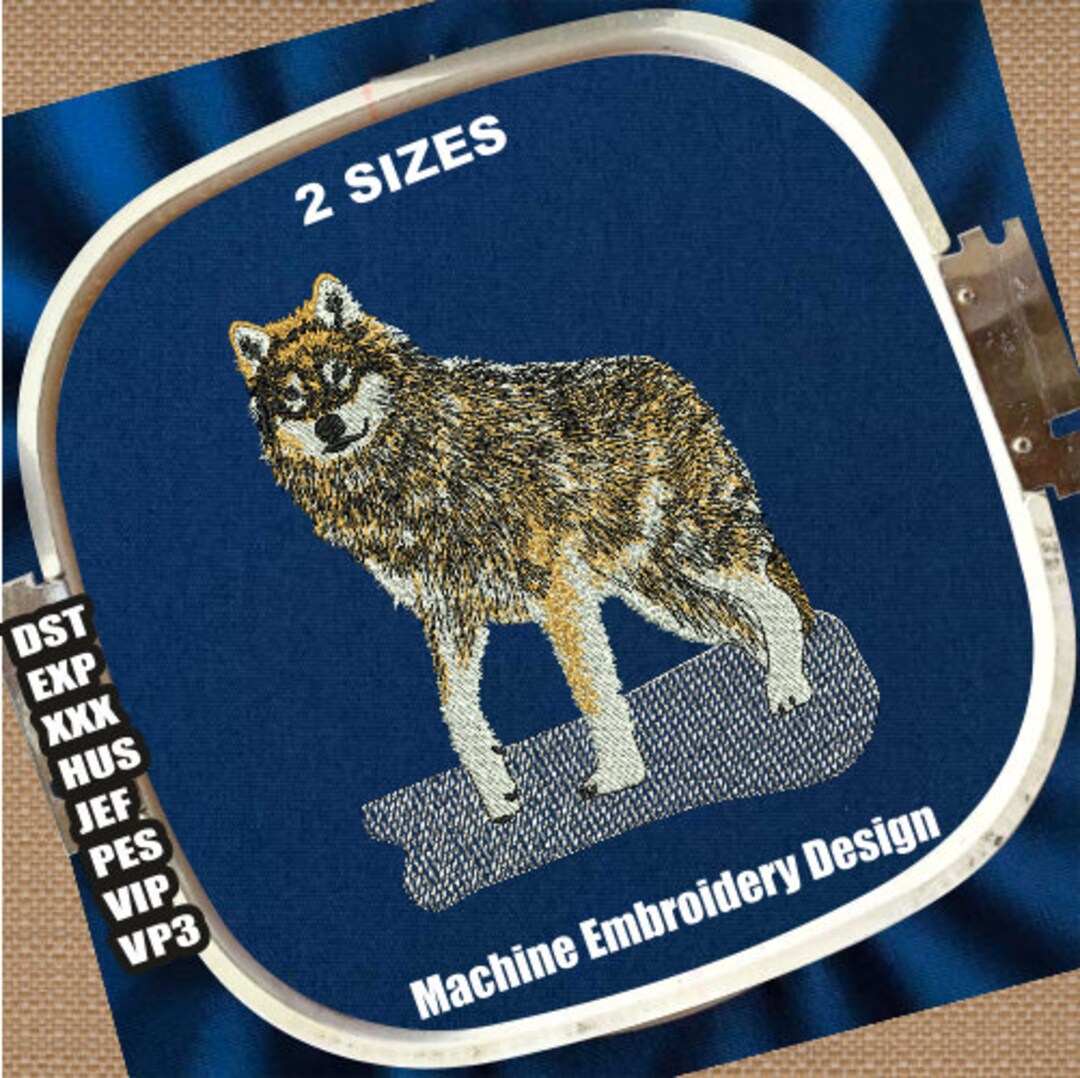 Wolf Embroidery Design Wolf Animals DST File Wolf Howling PES Files ...