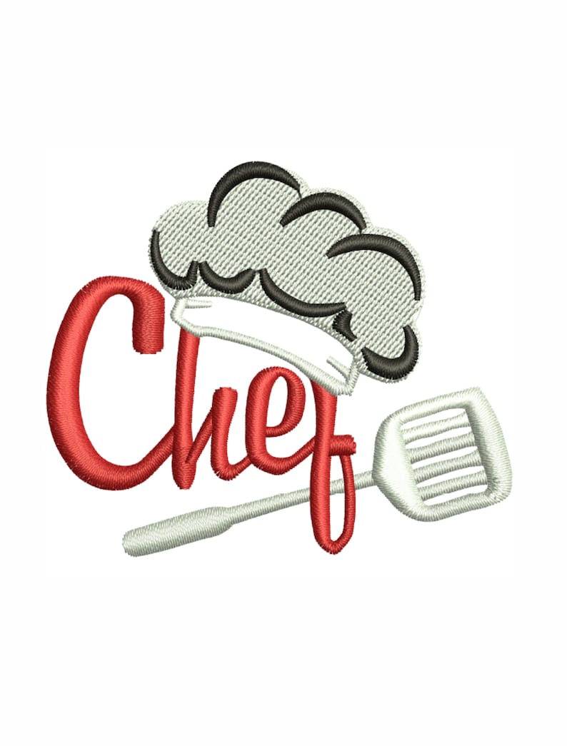 Chef Machine Embroidery Design Chef Logo Embroidery Design | Etsy