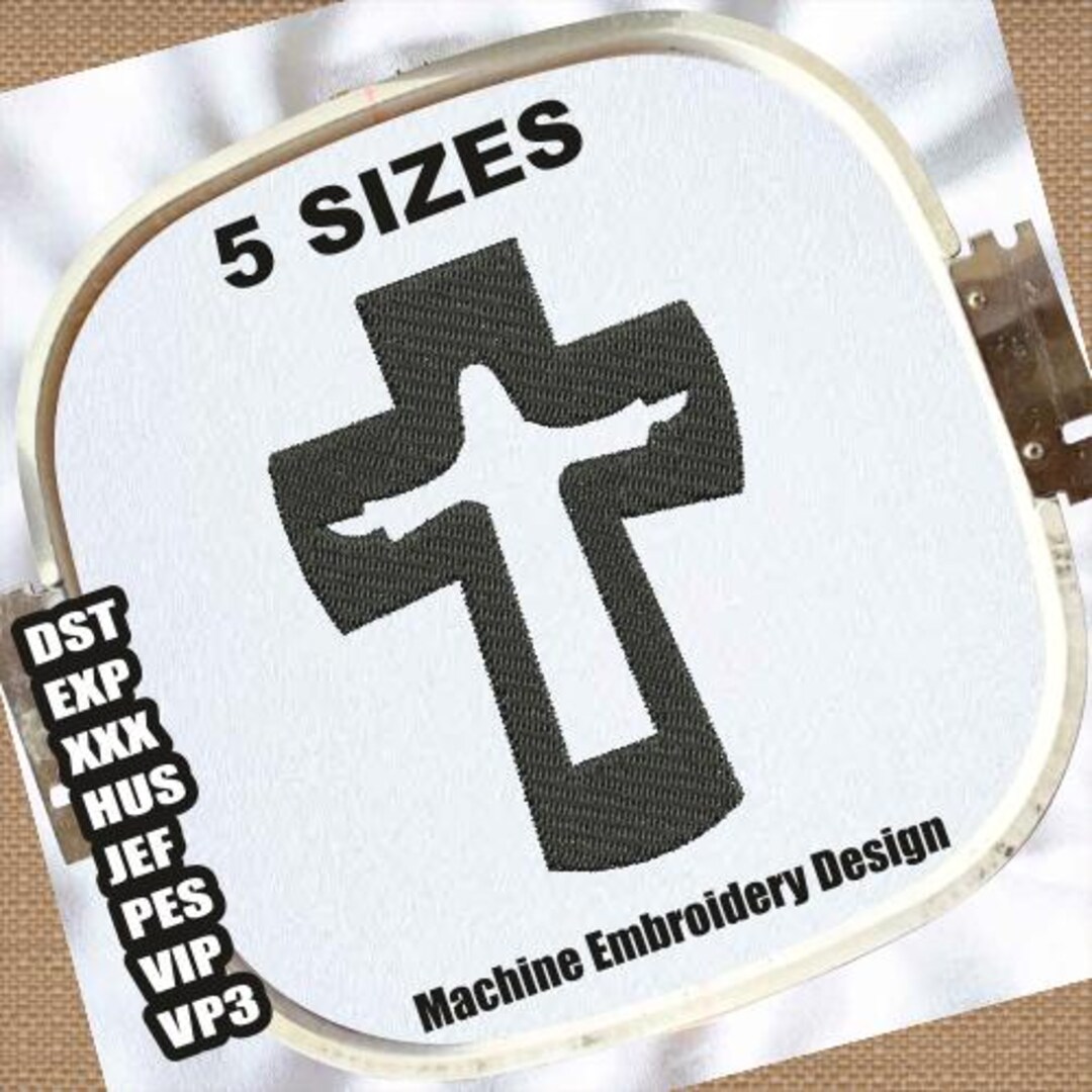 Jesus Cross Machine Embroidery Design | Christian Symbol Embroidery ...