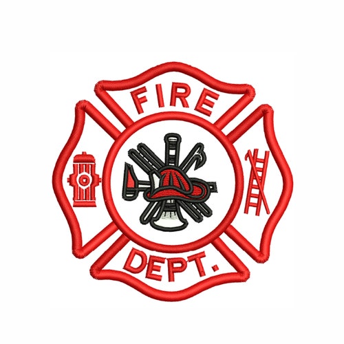 Fire Logo Embroidery Design Firefighter Rescue Embroidery - Etsy
