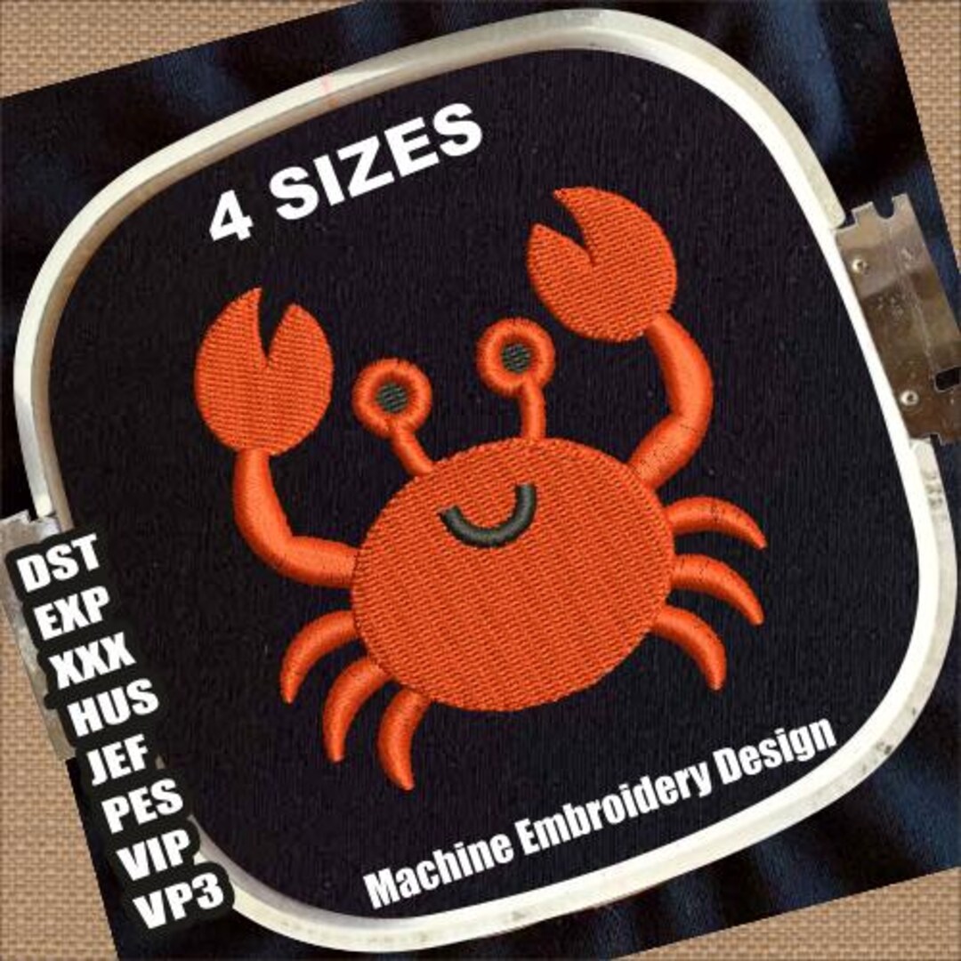 Baby Crab Machine Embroidery Design | True Crabs Embroidery Pattern ...