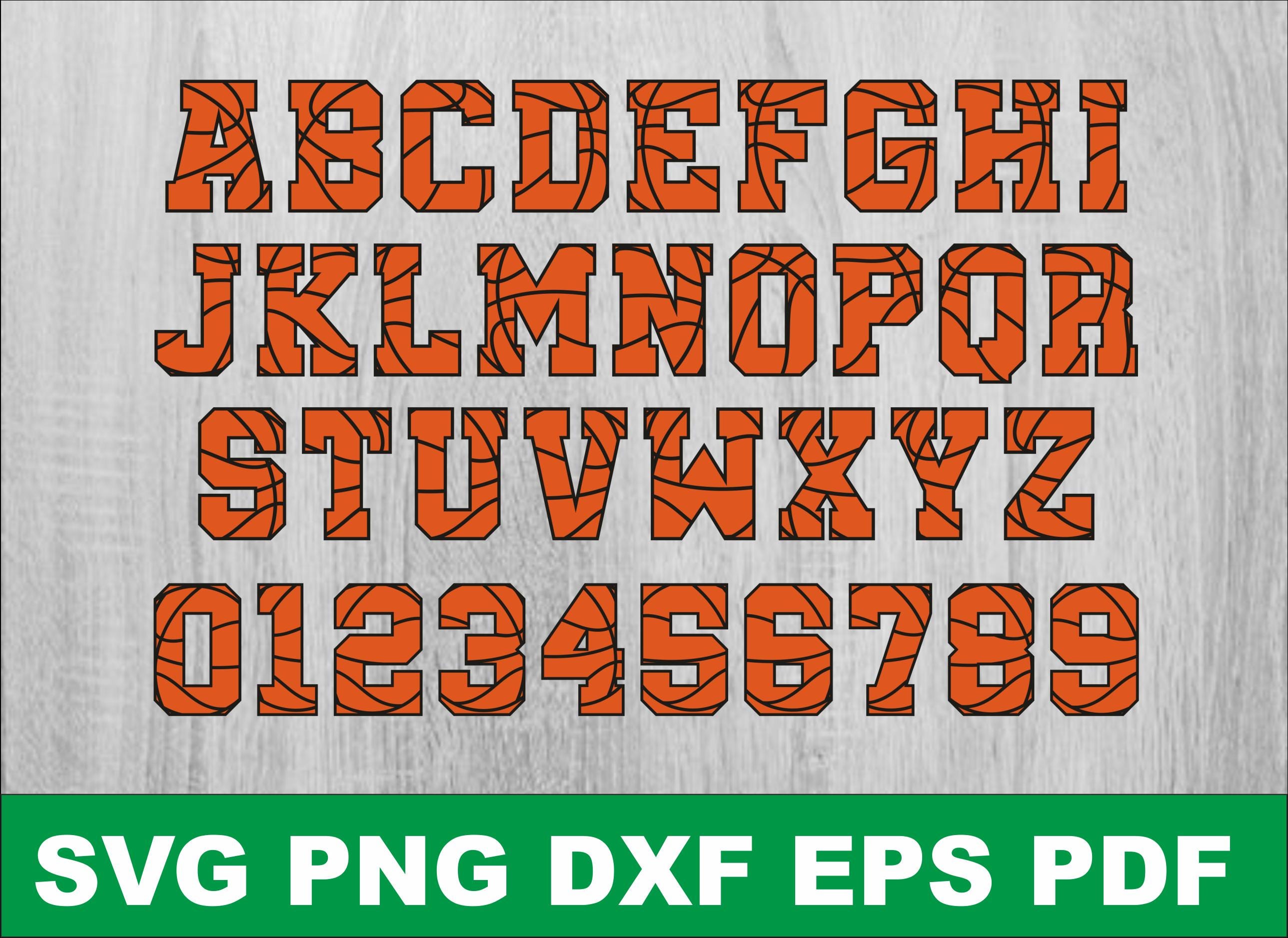 Basketball Alphabet and Numbers Svg, Basketball Font Png, Basketball ...