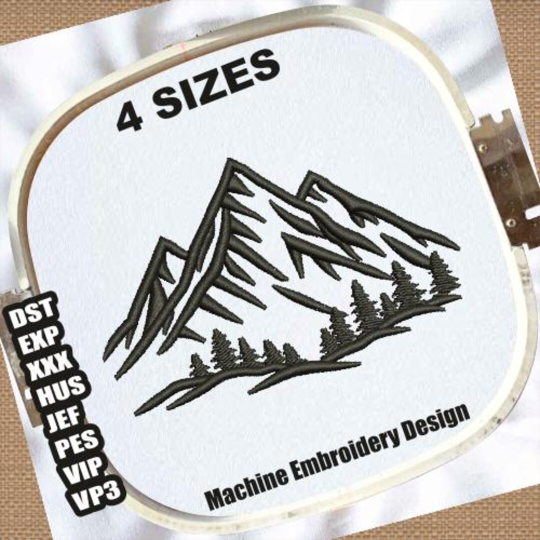 Mountain Machine Embroidery Design | Mountain Line Embroidery Pattern ...