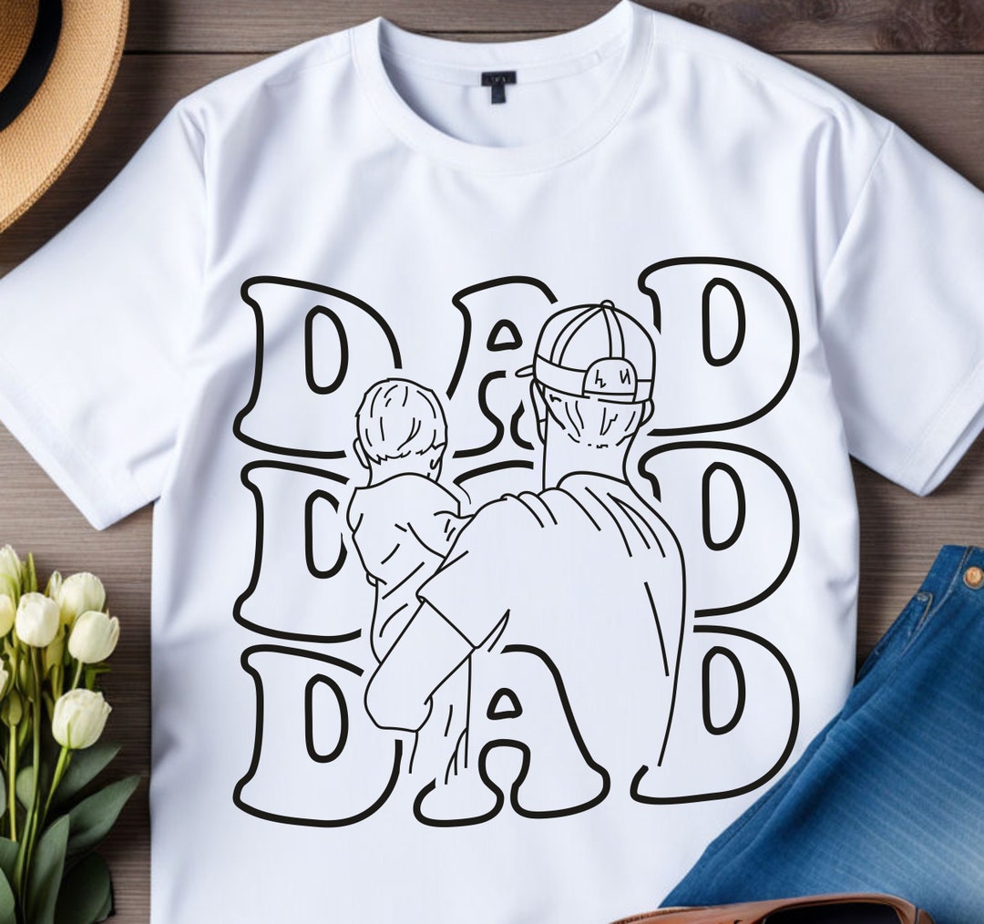 Dad and Son Black Svg, Fathers Day Png, Father Son Vector File, Father ...