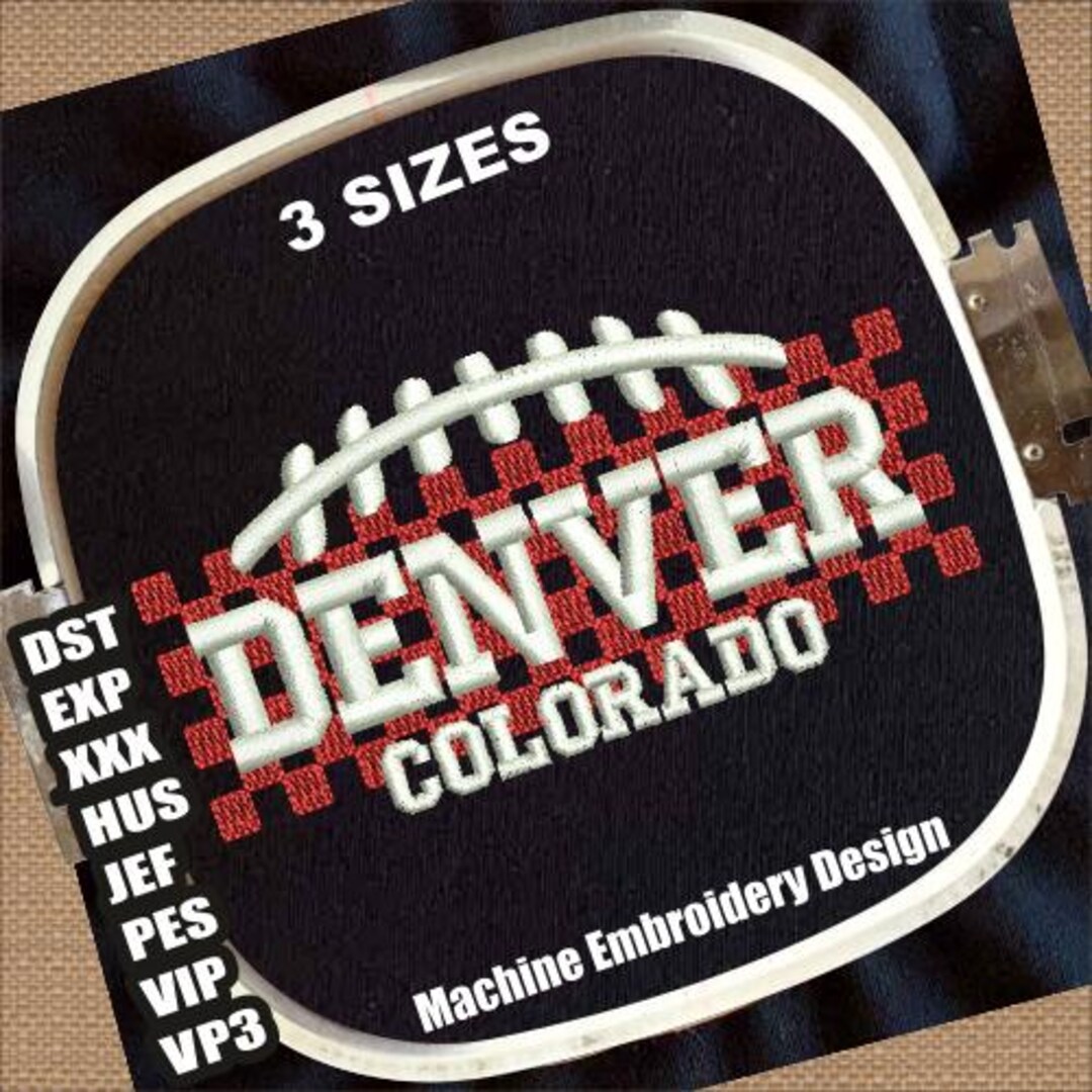 Denver Colorado Machine Embroidery Design | Denver Colorado Checkered ...