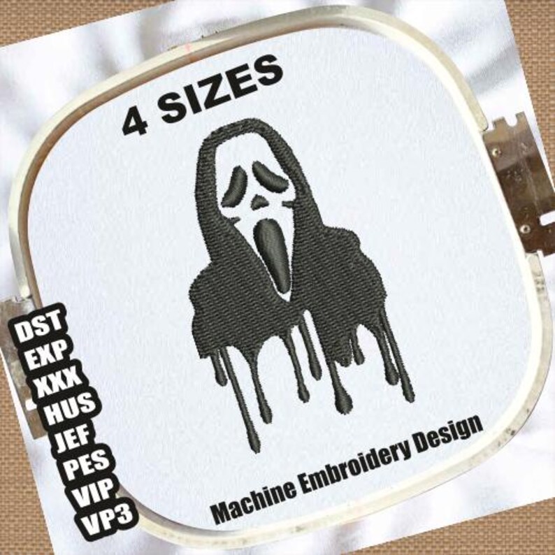 Halloween Scream Machine Embroidery Designs | Ghost Face Embroidery ...