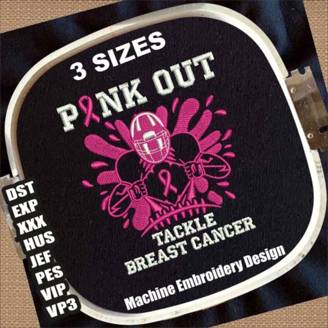 Tackle Breast Cancer Machine Embroidery Designs Pink Out Breast Cancer ...