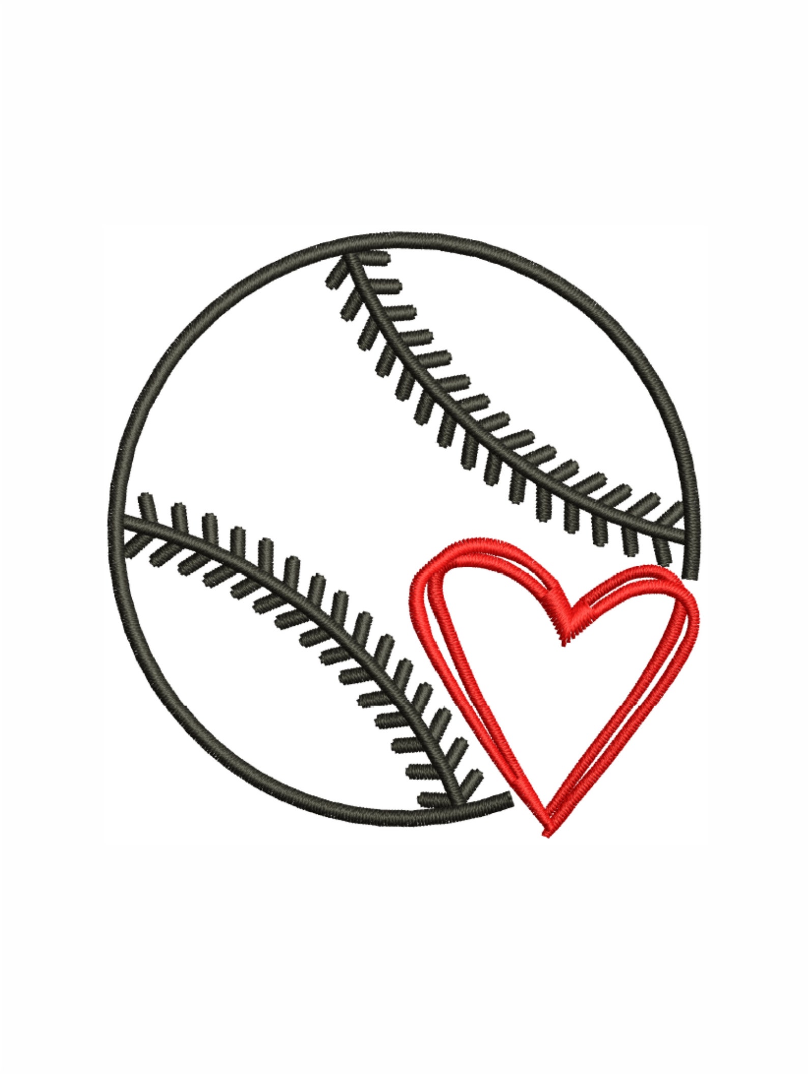 Baseball Outline Embroidery Design | Baseball Dst File | Baseball Pes ...