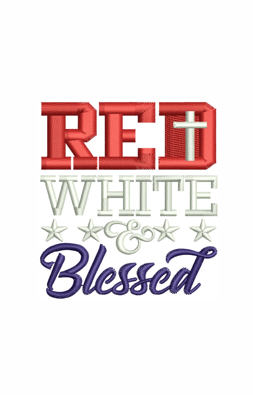 Red White and Blessed Embroidery Design Blessed Machine - Etsy