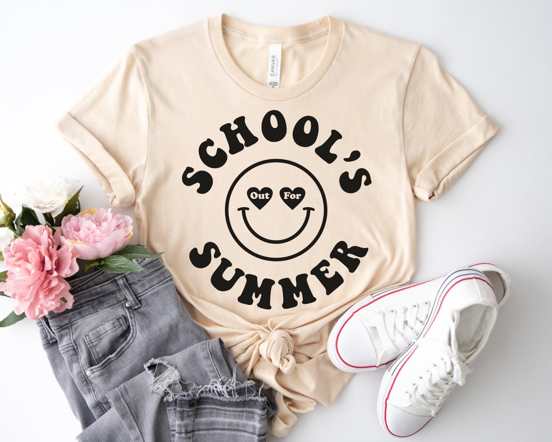 Schools Out for Summer Smiley Black Svg, End of School Png, Teacher ...