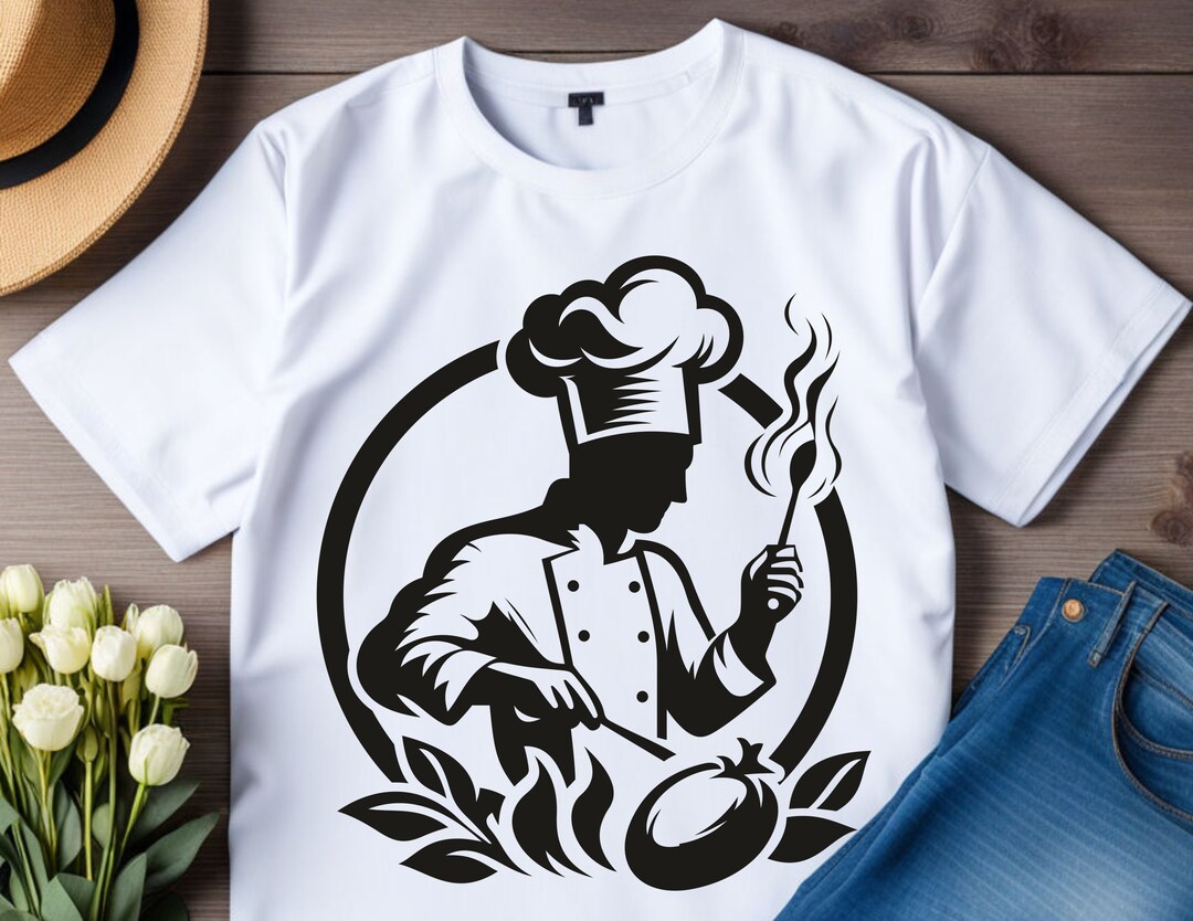 Shef Man Svg, Chef Cooking Png, Shef in a Cooking Hat Vector File, Chef ...