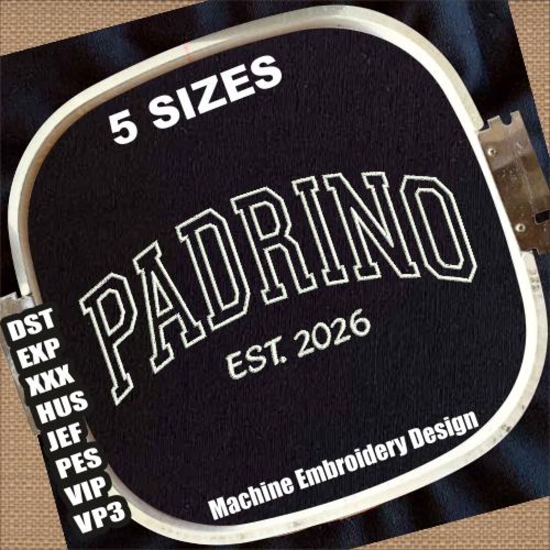 Padrino Est 2026 Machine Embroidery Designs | Padrino Outline ...