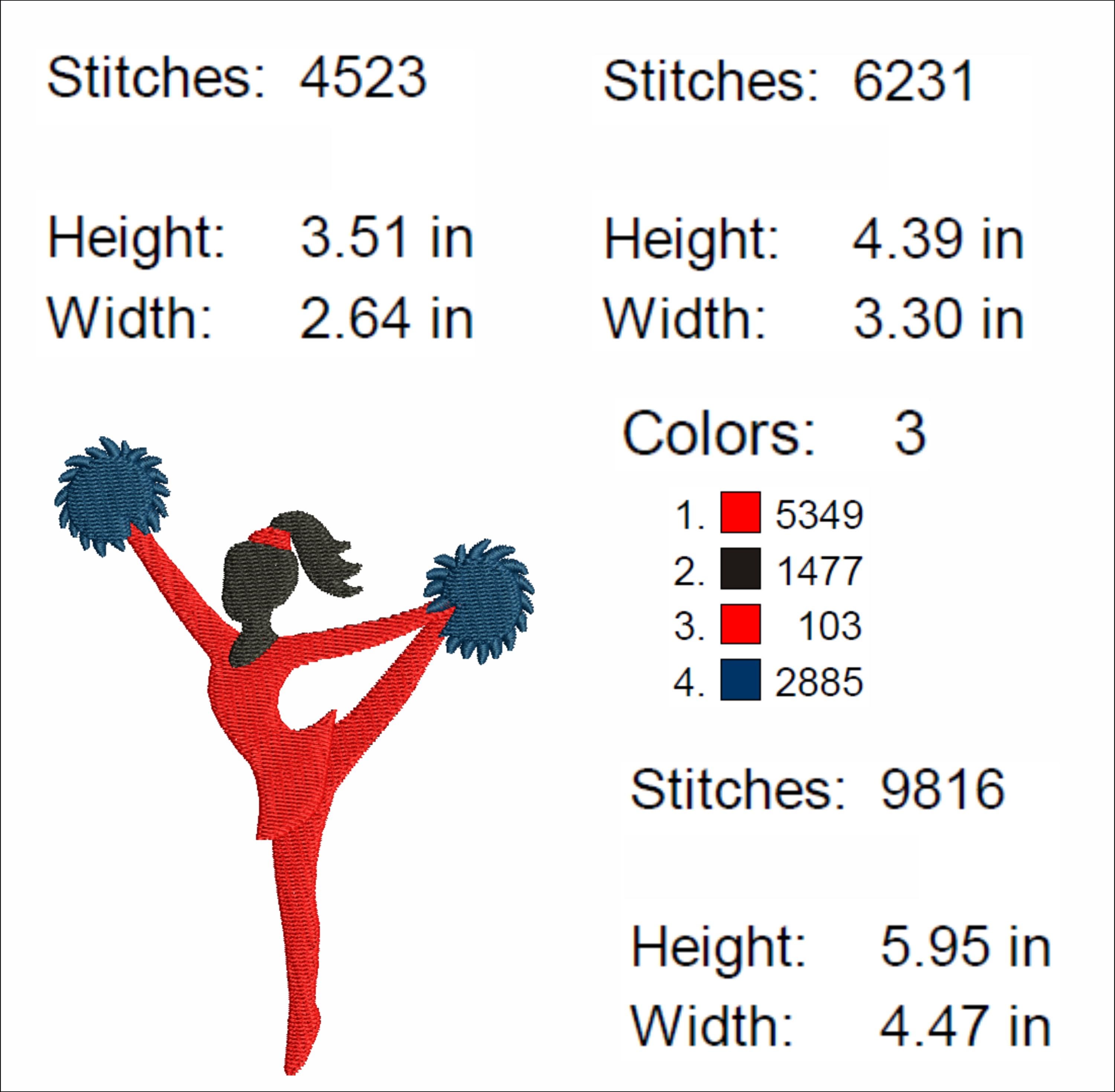 Cheer Girls Machine Embroidery Designs Pack | Cheerleading Embroidery ...
