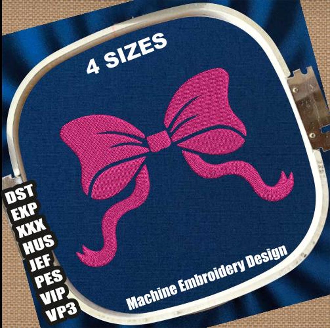 Bow Gift Ribbon Machine Embroidery Designs | Present Ribbon Embroidery ...