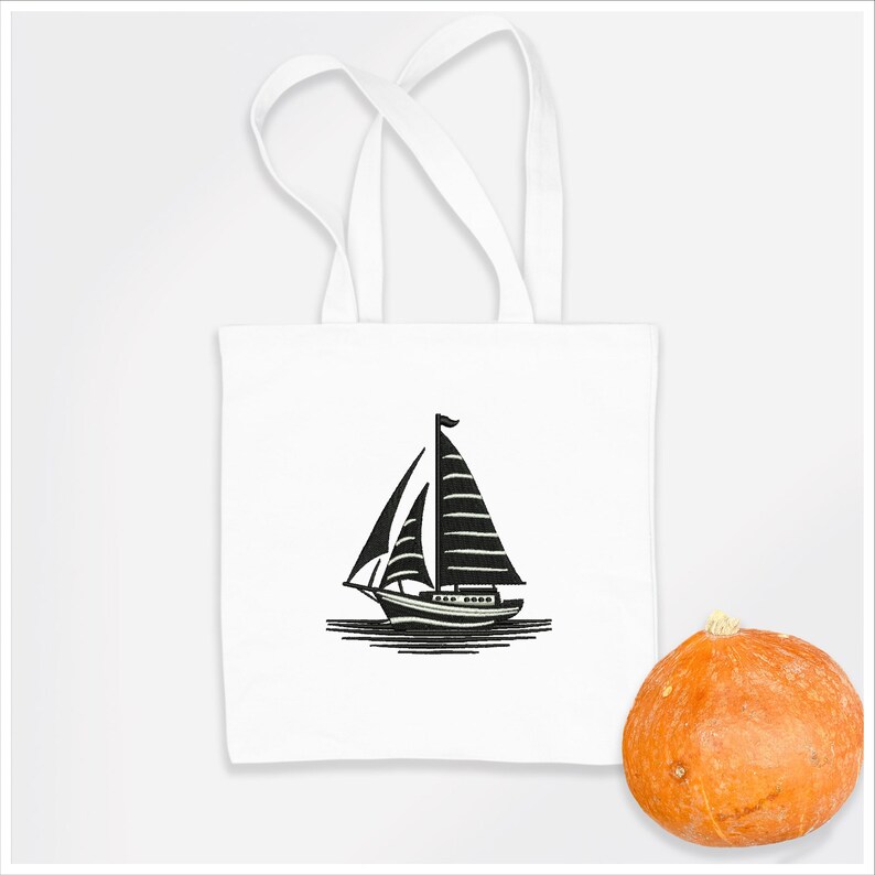 Sailboat Embroidery Designs | Simple Boat DST Files | Boat PES Files ...