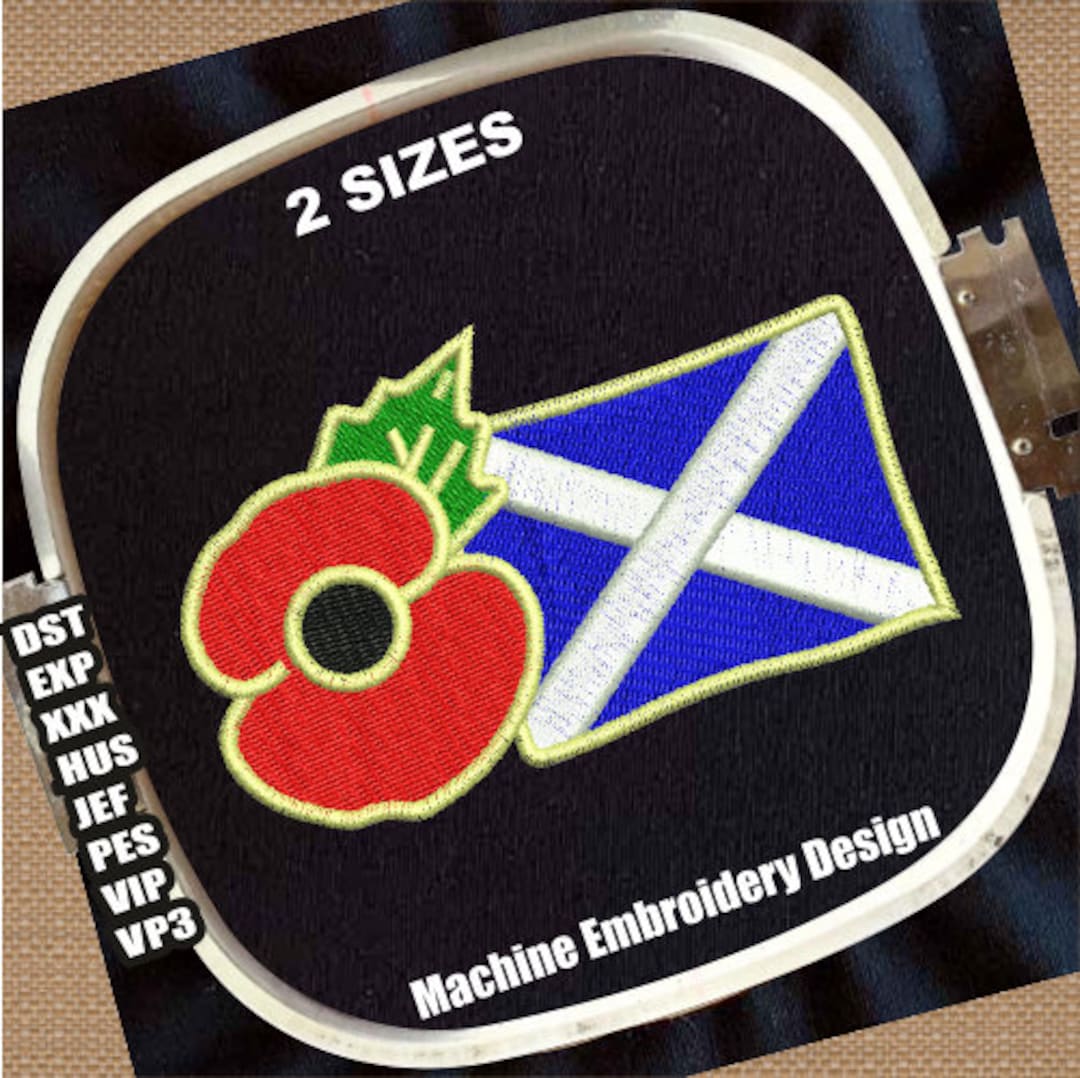 Poppyscotland Logo Embroidery Patterns Scottish Poppy DST File Poppy ...